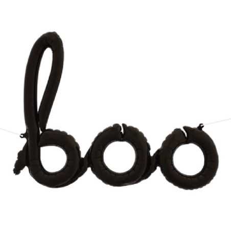 Globos de Foil de 42" boo negro letras Script www.globodeco.es